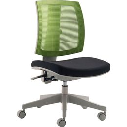 mayer Sitzmöbel Drehstuhl MAYER SITZMÖBEL "2432" Stühle Gr. B/H/T: 59 cm x 84 cm x 59 cm, Struktur (100% Polyester), Kunststoff, schwarz (schwarz, grün, grau) Bürodrehstuhl Drehstühle