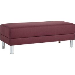 Hocker Max Winzer "Just Fresh" Gr. B/H/T: 135 cm x 47 cm x 56 cm, Strukturgewebe 16523, rot (burgund) Hocker mit Stauraum Polsterhocker