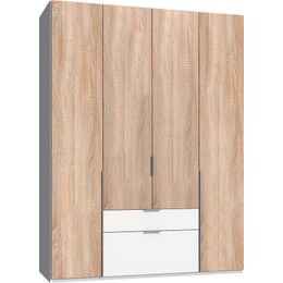 Kleiderschrank wimex "New York" Schränke Gr. B/H/T: 180 cm x 208 cm x 58 cm, 4 St., weiß (weiß, front struktureichefarben hell) Kleiderschränke