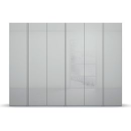 Drehtürenschrank Rauch "Skat Meridian" Schränke Gr. B/H/T: 301 cm x 223 cm x 63 cm, 6 St., grau (seidengrau, glas seidengrau) Drehtürenschränke