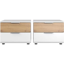 Nachtkonsole wimex "Gibraltar" Sideboards Gr. B/H/T: 52 cm x 40 cm x 38 cm, 2 Nachtkonsolen, 2, weiß (weiß, artisan, eiche, nachbildung) Nachtkonsolen und Nachtkommoden