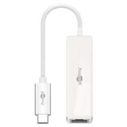 goobay - usb-c™ adapter – RJ45, white - fast connection from a computer to a cabled network (71527)