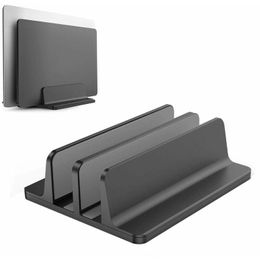 Minkurow - Aluminium-Laptop-Ständer, verstellbar, platzsparend, vertikaler Ständer für MacBook Pro/Air, Notebook und Samsung Tablet Ultrabook, Lenovo