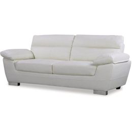 HABITAT ET JARDIN Sofa aus rekonstituiertem Leder/PVC dallas - 210 x 88 x 90 cm - 3 Sitzer - Weiss