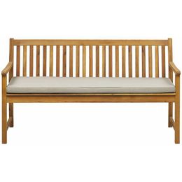 Beliani Gartenbank mit Auflage Taupe Akazienholz 160 cm Landhausstil Gartenausstattung Balkon Terrasse Garten - Beige