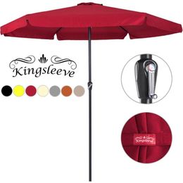 Kingsleeve Sonnenschirm 330 cm mit Kurbel uv Schutz 80+ Schutzhülle Alu Groß Rund Balkon Terrasse Garten Balkonschirm Kurbelschirm Marktschirm dunkelgrau