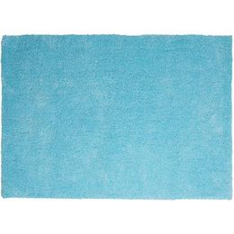 Beliani Teppich Hellblau Polyester 140 x 200 cm Rechteckig Hochflor Modern Maschinengetuftet Fußbodenheizung Geeignet Wohnzimmer Schlafzimmer Flur - Blau