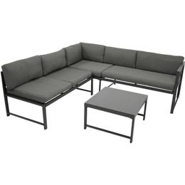 DEGAMO Funktions Lounge Set montana, Aluminium dunkelgrau, Polster grau - Grau