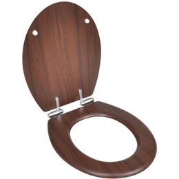 MAISONCHIC - WC-Sitz Toilettensitz,Klobrille mdf Deckel mit Absenkautomatik Design Braun FSW34644