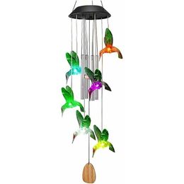 LONGZIMING Leichte Outdoor-betriebene LED-Windspiel-wasserdichte Schmetterlings-Kolibri-Rasen-Lampen für Garten-Yard-Dekoration