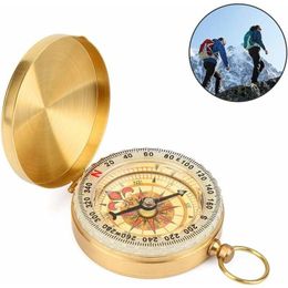 Kompass für den Außenbereich, tragbarer Messing-Taschenkompass, klassischer Kompass, Taschenuhr, wasserdichter Klappkompass mit leuchtenden Zahlen