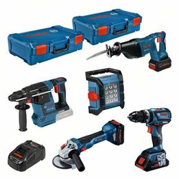 Bosch - Professional 5-tlg. Set 18V: gsb + gws + gbh + gsa + gli + 3x ProCORE18V + gal