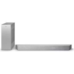 Philips The One TAB8507/10 , Soundbar silber, Bluetooth 5.3, HDMI-ARC, WLAN, Dolby Atmos Leistung: Musikleistung: 600 W Kanäle: 3.1 Anschlüsse: 1x 3,5-mm-Kopfhörerbuchse, 1x optischer Digitaleingang, 1x USB 2.0, 1x HDMI-Eingang