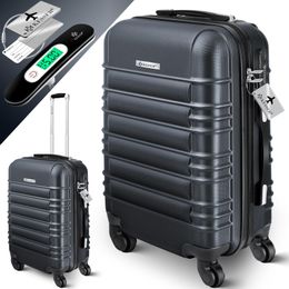 Kesser® Reisekoffer Hartschalen-Koffer Inkl. Kofferwaage + Gepäckanhänger Trolley Gepäck Rollkoffer Zahlenschloss 4 Rollen ABS-Hartschale Teleskopgriff