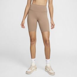 Nike One Bike Shorts mit hohem Taillenbund für Damen (ca. 20,5 cm) - Braun
