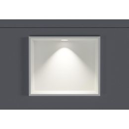 Bernstein Wandnische Weiß aus Mineralguss EG2513 - Höhe 25 cm - Tiefe 13 cm - LED-Spot optional
