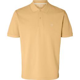 Selected Poloshirt, Regular Fit, Bio-Baumwolle, für Herren, gelb, L