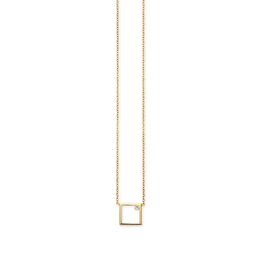 CAI Collierkettchen CAÏ "925 Sterling Silber gelb vergoldet Rechteck Zirkonia" Halsketten Gr. 39 + 4cm, Silber 925 (Sterlingsilber), Länge: 43 cm Breite: 11.0 mm, gelb Damen Colliers