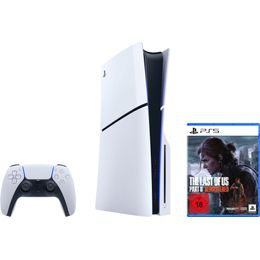 Playstation 5 Spielekonsole "Disk Edition (Slim) + The Last of Us Part II Remastered" Spielekonsolen schwarz (schwarz, weiß) Playstation 5