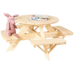 Garten-Kindersitzgruppe Pinolino "Nicki" Sitzmöbel-Sets Gr. B/H/T: 114 cm x 50 cm x 114 cm, beige (natur, natur, natur) Kinder Gartenmöbel