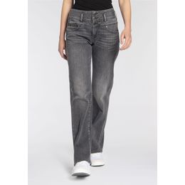 Straight-Jeans Herrlicher "Raya New Straight Denim" Gr. 30, Länge 32, schwarz (meteroite) Damen Jeans Gerade