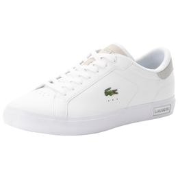 Sneaker Lacoste "POWERCOURT 124 2 SMA" Gr. 42,5, weiß (wht, lt gry) Schuhe Schnürhalbschuhe