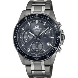 Chronograph CASIO EDIFICE Armbanduhren edelstahlfarben, schwarz Herren Quarzuhren