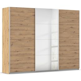 Schwebetürenschrank Rauch "Kleiderschrank Schrank Garderobe AGORDO mit Dekor- oder Hochglanzfront" Schränke Gr. B/H/T: 271 cm x 210 cm x 62 cm, 3 St., braun (eiche artisan) Schwebetürenschränke und Schiebetürenschränke Bestseller