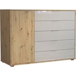 Kombikommode Wiemann "Cordoba" Sideboards Gr. B/H/T: 120 cm x 86 cm x 43 cm, 5, beige (glas champagner) Kombikommoden