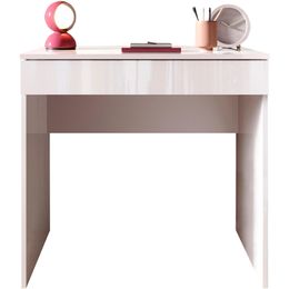 Schreibtisch Lc "Basic, Computertisch mit Schublade" Tische Gr. B/H/T: 78 cm x 76 cm x 50 cm, weiß (weiß hochglanz lack, lack) Schreibtische
