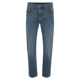 Regular-fit-Jeans BOSS Orange Gr. 31, Länge 32, blau (medium blue) Herren Jeans in 5-Pocket-Form