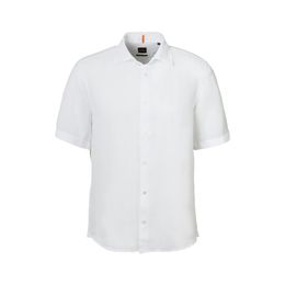 Kurzarmhemd BOSS Orange "Rash_4" Gr. M, N-Gr, weiß (white100) Herren Hemden Kurzarm