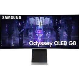 Samsung Odyssey OLED G8SB S34BG850SU Curved-Gaming-OLED-Monitor (86 cm/34 ", 3440 x 1440 px, 4K Ultra HD, 0,1 ms Reaktionszeit, 175 Hz, OLED, 0.03ms GTG), silberfarben