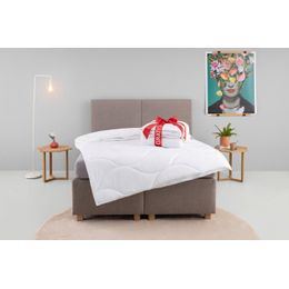 Microfaserbettdecke, Caelan, kaufe eine Decke - erhalte die 2. Decke gratis!, my home, Füllung: 100% Polyester, Bezug: 100% Polyester, Bettdecke 135x200 cm, 155x220 cm und weitere Größen, Sommer, Winter, weiß