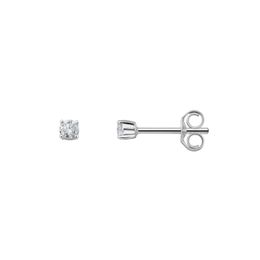 ONE ELEMENT Paar Ohrstecker 0.15 ct Diamant Brillant Ohrringe Ohrstecker aus 750 Weißgold, Damen Gold Schmuck, silberfarben