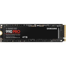 Samsung 990 PRO NVMe™ M.2 interne SSD (4TB) 7450 MB/S Lesegeschwindigkeit, 6900 MB/S Schreibgeschwindigkeit