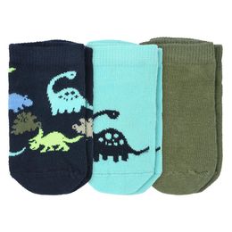 Topomini 3 Paar Baby Sneaker-Socken mit Dino-Motiven