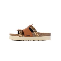 Bayton Pantolette 'Lecce' Damen Gr&ouml;&szlig;e 39 camel / braun / gold / schwarz