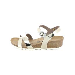 Bayton Sandale 'CANBERRA' Damen Gr&ouml;&szlig;e 36 creme / hellbraun / gold / wei&szlig;