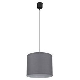 Globo Hängeleuchte Pendellampe Esszimmerleuchte Metall Textil Küchenlampe Wohnzimmerlampe schwarz anthrazit, E27, H 120 cm