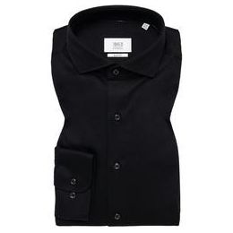 Eterna SLIM FIT Jersey Shirt in schwarz unifarben, schwarz, 38