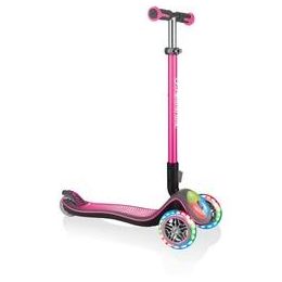 Globber Scooter Elite Deluxe Flash Lights pink mit Leuchtrollen