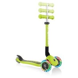 Globber Scooter Junior Foldable Lights limegrün mit Leuchtrollen