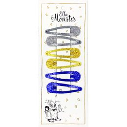 Haarspange GLITTER 6er Set in silber/gold/blau