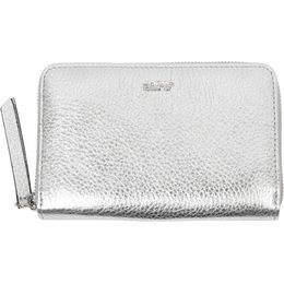 abro+ Brieftasche, Rindsleder, Reißverschluss, für Damen, silber