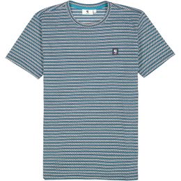 Garcia T-Shirt, Logo-Patch, Rundhals, für Herren, blau, M