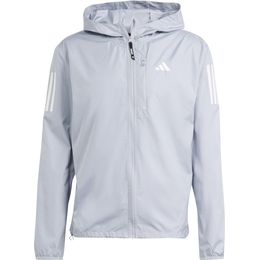 Adidas Windbreaker "Own The Run", winddicht, atmungsaktiv, für Herren, grau, S