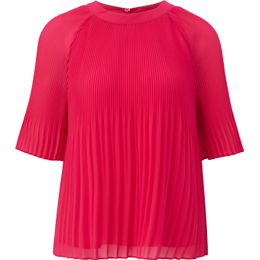 s.Oliver BLACK LABEL Chiffonbluse, Halbarm, Raffung, für Damen, pink, 40