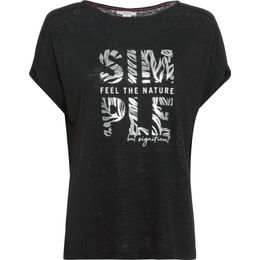 Cecil T-Shirt, Motiv-Print, für Damen, schwarz, L