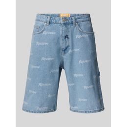 Review Baggy Fit Jeansshorts mit Label-Print